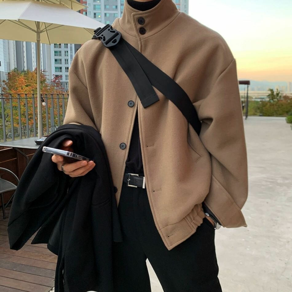 Шерстяное пальто в корейском стиле для мужчин, модная модель, красивое шерстяное пальто высокого класса, весенне-осенняя куртка. Куртка Горка зимняя мужская