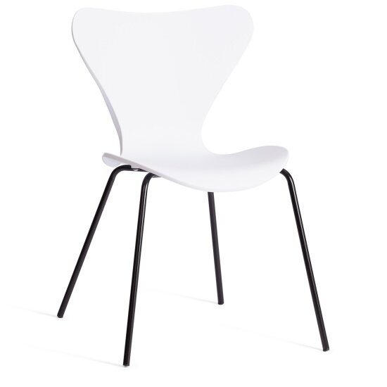 Комплект стульев Tetchair Jacobsen (mod DC 102-1) / 2 шт. в упаковке пластик/металл, 45 х 54.5 х 80 см, White (белый) / Black (черный)