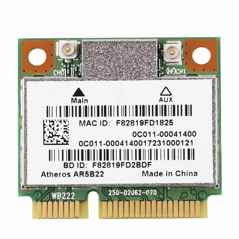 Wi-Fi Mini PCI-E Адаптер Qualcomm Atheros AR5B22, 2.4/5 ГГц, 300 Мбит/сек, Bluetooth 4.0, Сетевая Карта для Ноутбука