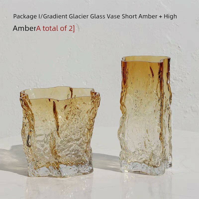 Изысканная ваза класса люкс, прозрачный стеклянный цветочный сосуд с градиентом изумрудно-зеленого цвета, скандинавский