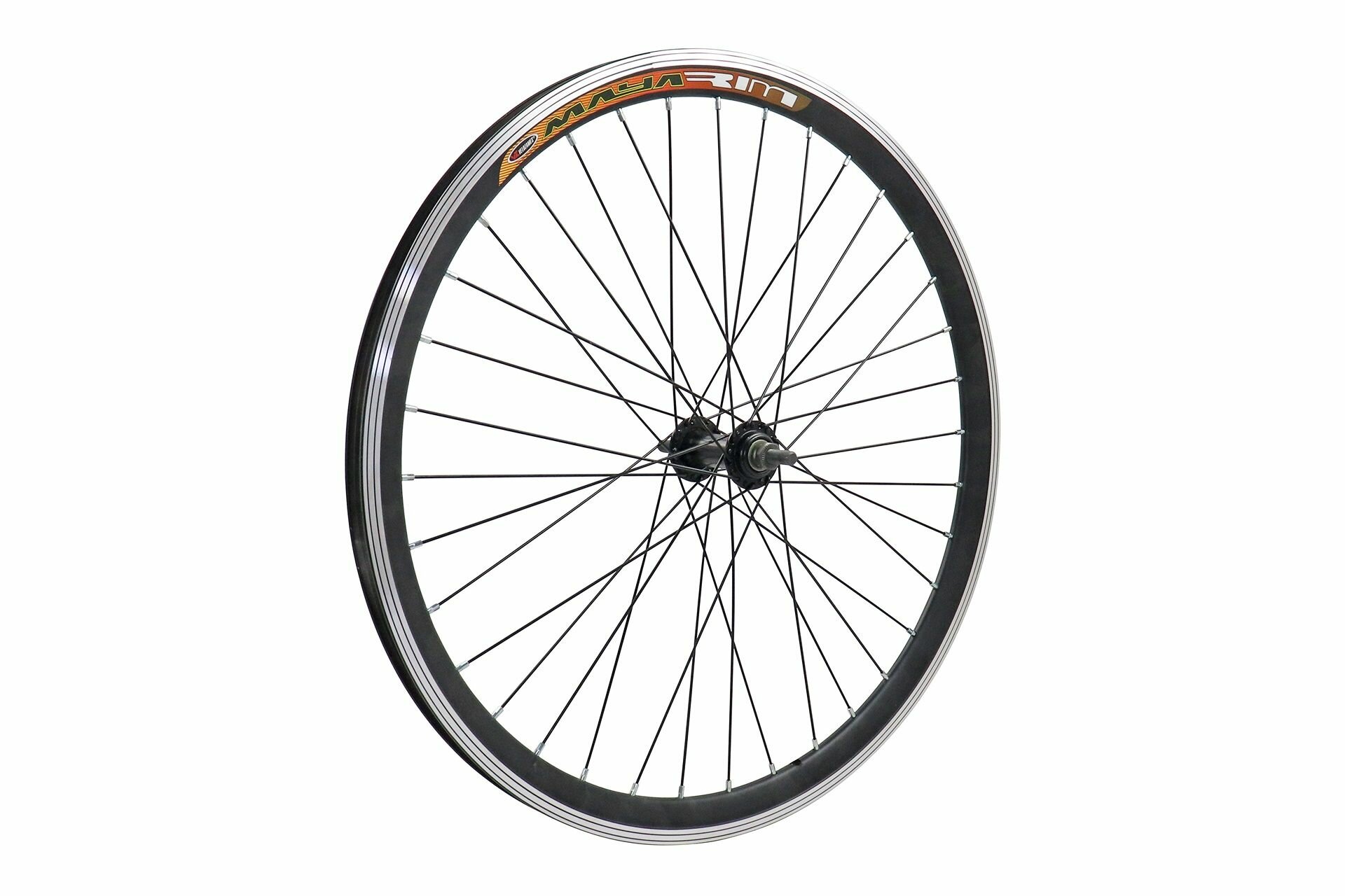 Обод 24" 2-х слойный (алюм.) передний в сборе с втулкой, черный