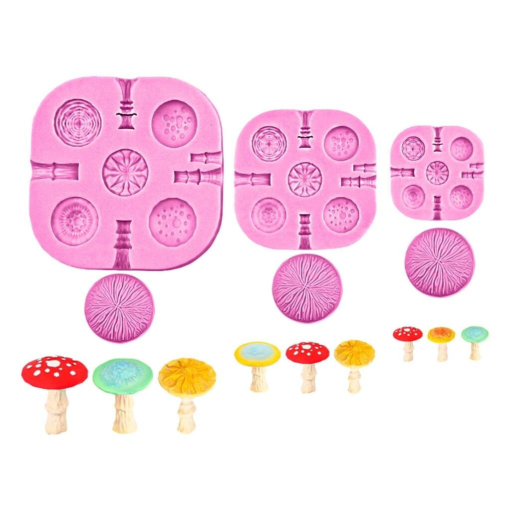 3D Форма для грибов из силикона, Розовый