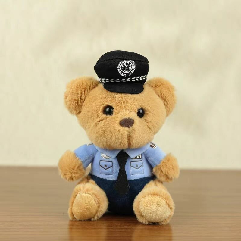Подвеска в виде медведя пожарной полиции, плюшевая игрушка, кукла, доктор, дорожный полицейский, брелок с пандой,