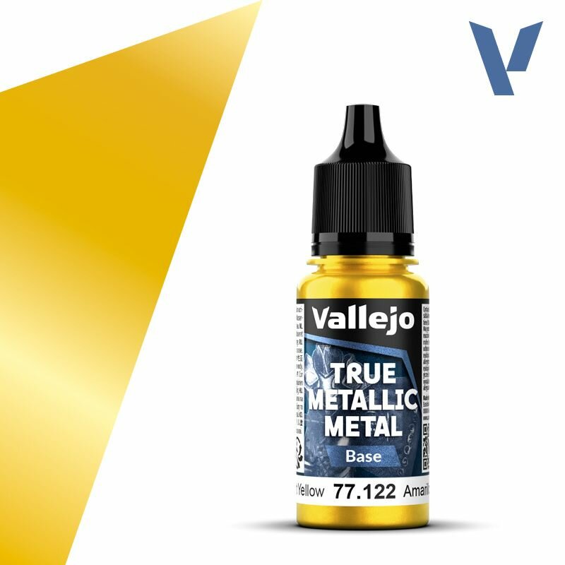 Краска акриловая Vallejo True Metallic Metal Base Radiant Yellow 77.122