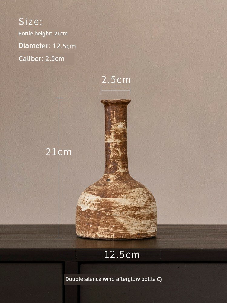 Винтажная керамическая ваза из Цзиндэчжэня в стиле Дзен и Ваби-саби для чайной комнаты, деревенская керамика, для