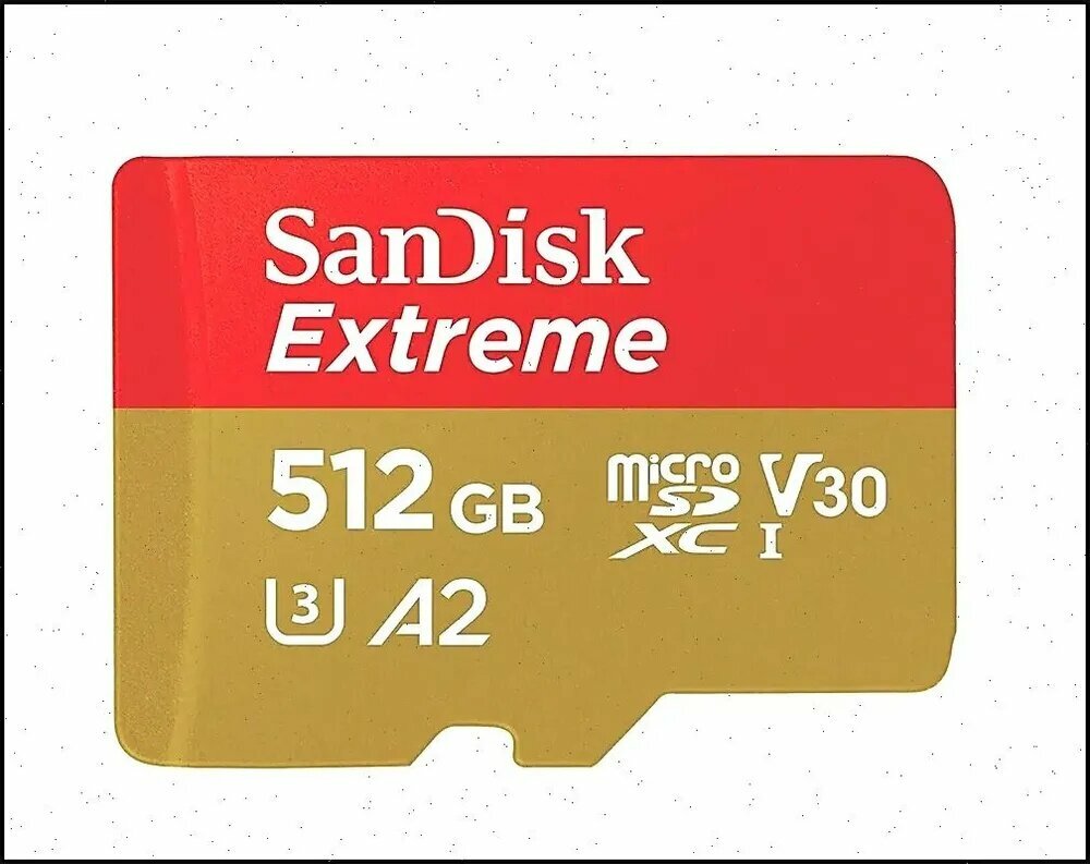 MicroSDXC 512 ГБ Extreme карта памяти желтый чехол вес 50 г