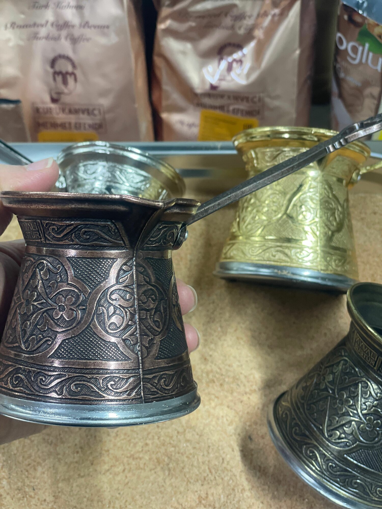 AYVALI METAL Турецкая турка Cezve 3 персона Медь 200 ml