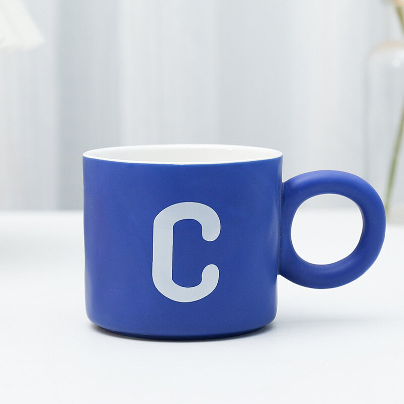 Croin синяя креативная керамическая кружка большой емкости Персонализированная чашка фамилии офисная пара чашка для