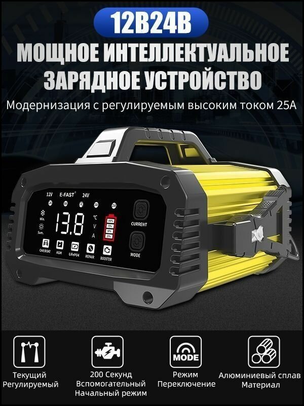 Эксклюзивное импульсное ЗУ 12/24 В 25А для запуска и заряда до 400Ач представлено моделью EFAST