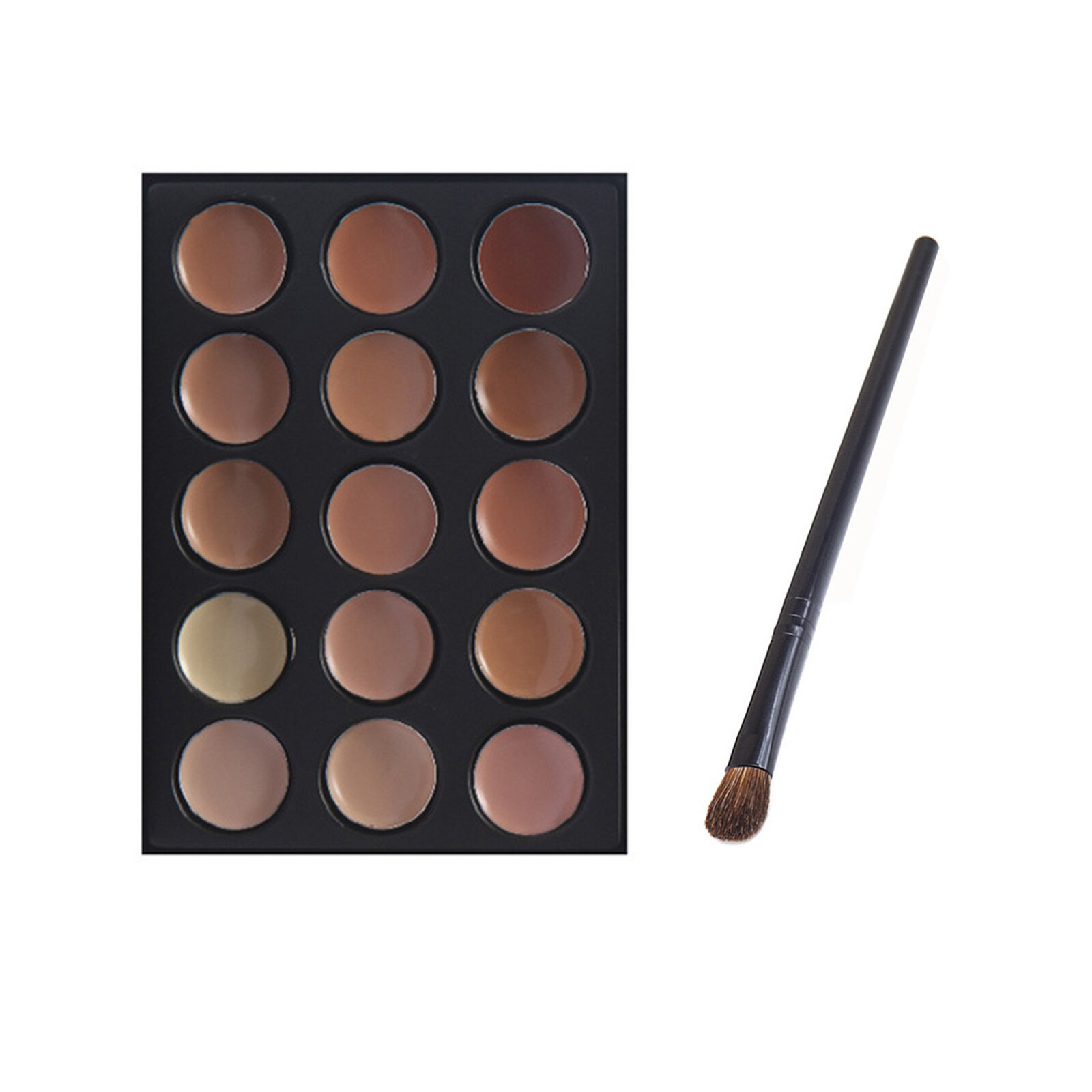 Консилер Палитра 15 Цветов Кожа Камуфляж Контур Палитра с Кистью Овальная и Кистью Для Макияжа Крем, Тип Консилер Палитра Набор, Номер Цвета 1 2 3, Размер Упаковки 15*10*5см, Вес Упаковки 100г, Состав 1 Консилер Палитра 1 Кисть Для Макияжа