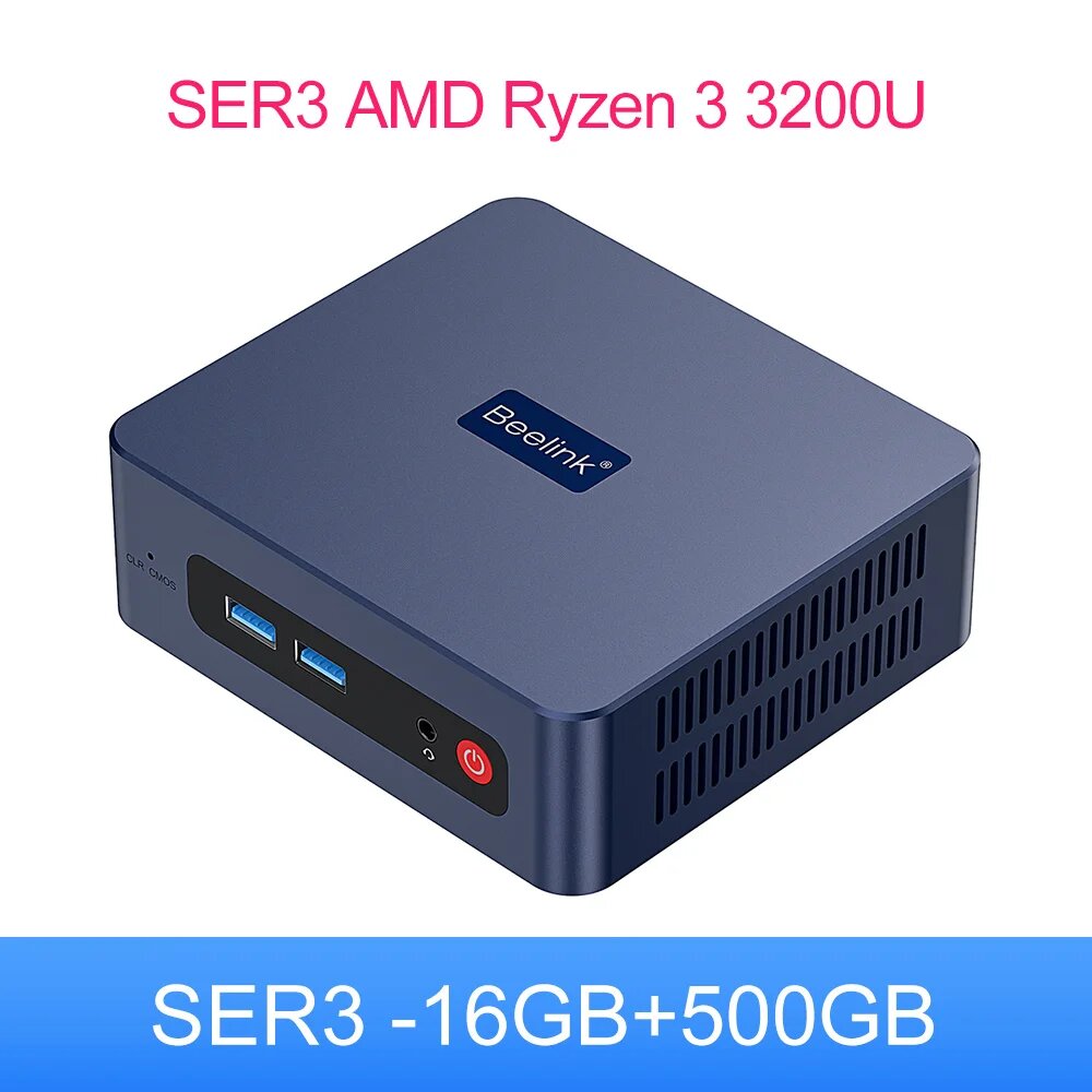 Мини-ПК Beelink SER3 AMD Ryzen 3 3200U 16 ГБ SER3 3200U 16G500GB