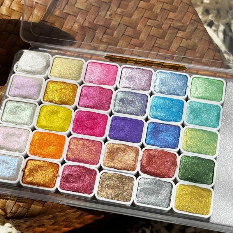 Мандала Цветные Жемчужные Акварельные Краски Твердые Акварельные Художественные Инструменты для Рисования Ногтей Глина для Окрашивания