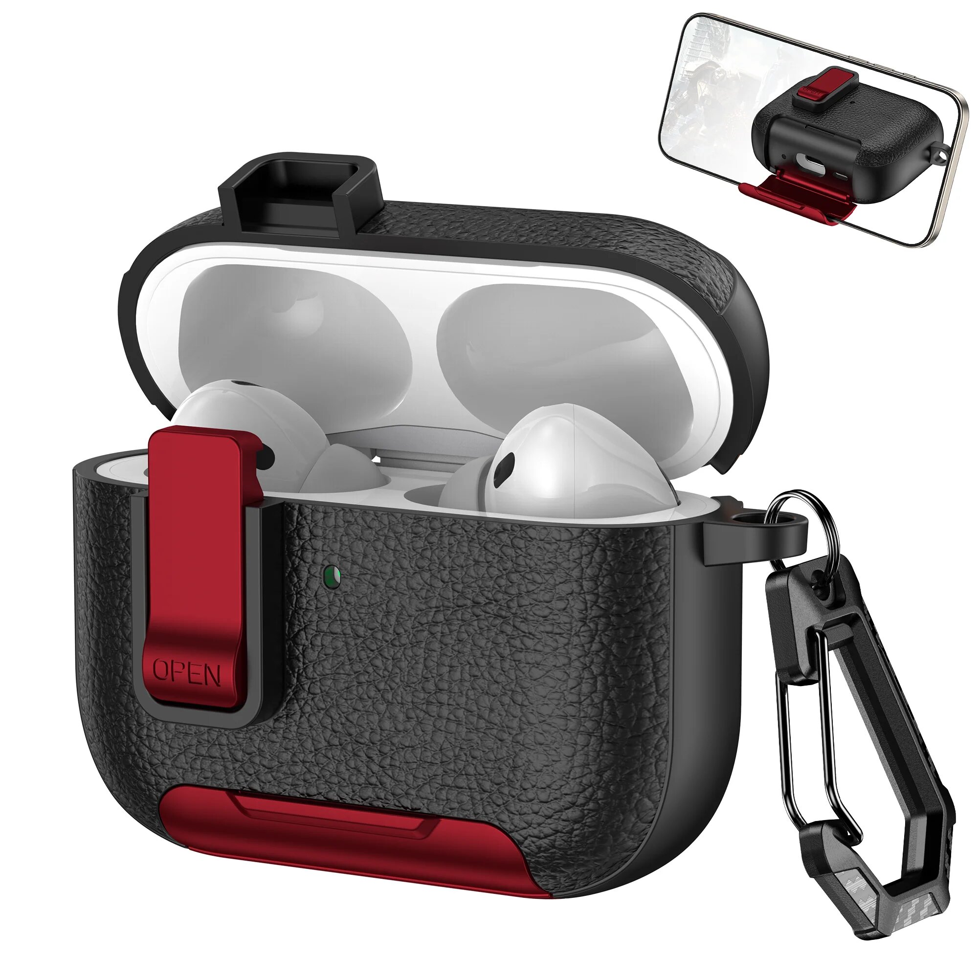 Чехол для AirPods кожаный, черный