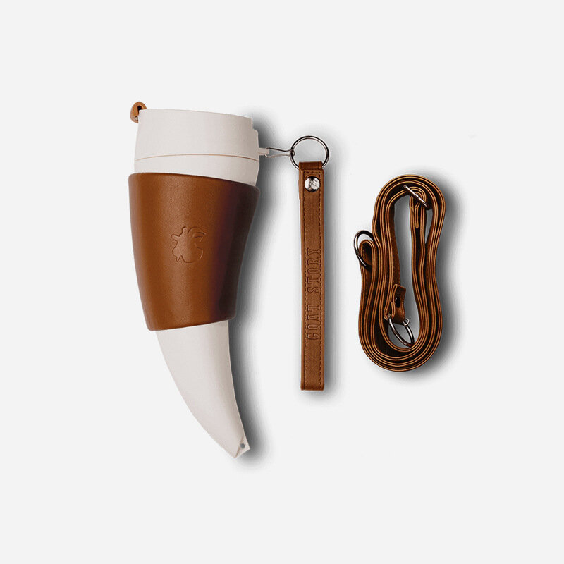 Креативная американская кофейная кружка Amazon, модная изолированная кружка для воды, кожаный чехол с ремешком, ретро портативная