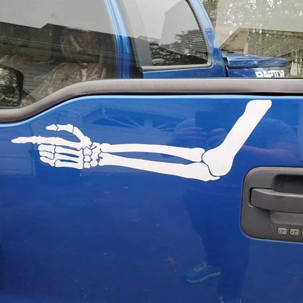 Белые виниловые наклейки Mad Max Скелетная рука, Hands Left