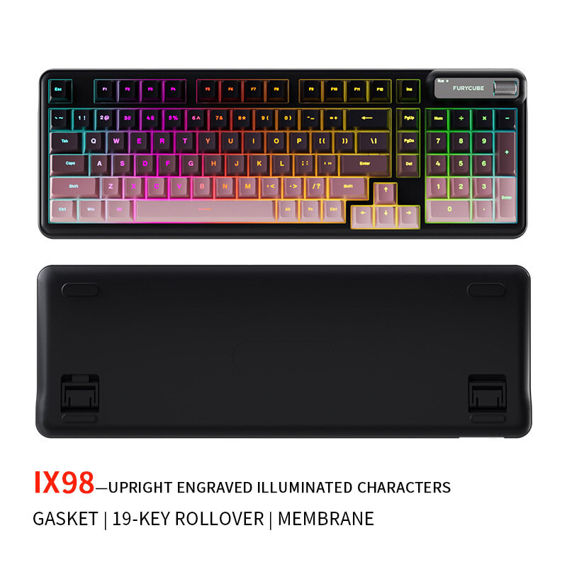 Клавиатура FURYCUBE IP98 с механическим ощущением, водонепроницаемая, для компьютерных игр, киберспорта, высокого внешнего вида, проводная, бесшумная