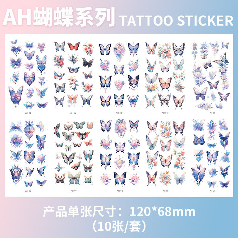 Горячие продажи тату-наклеек SG, водонепроницаемые, долговечные, красочные бабочки, буквы допамина, ключица, рука, фея, сексуальное лицо, покрытие шрамов