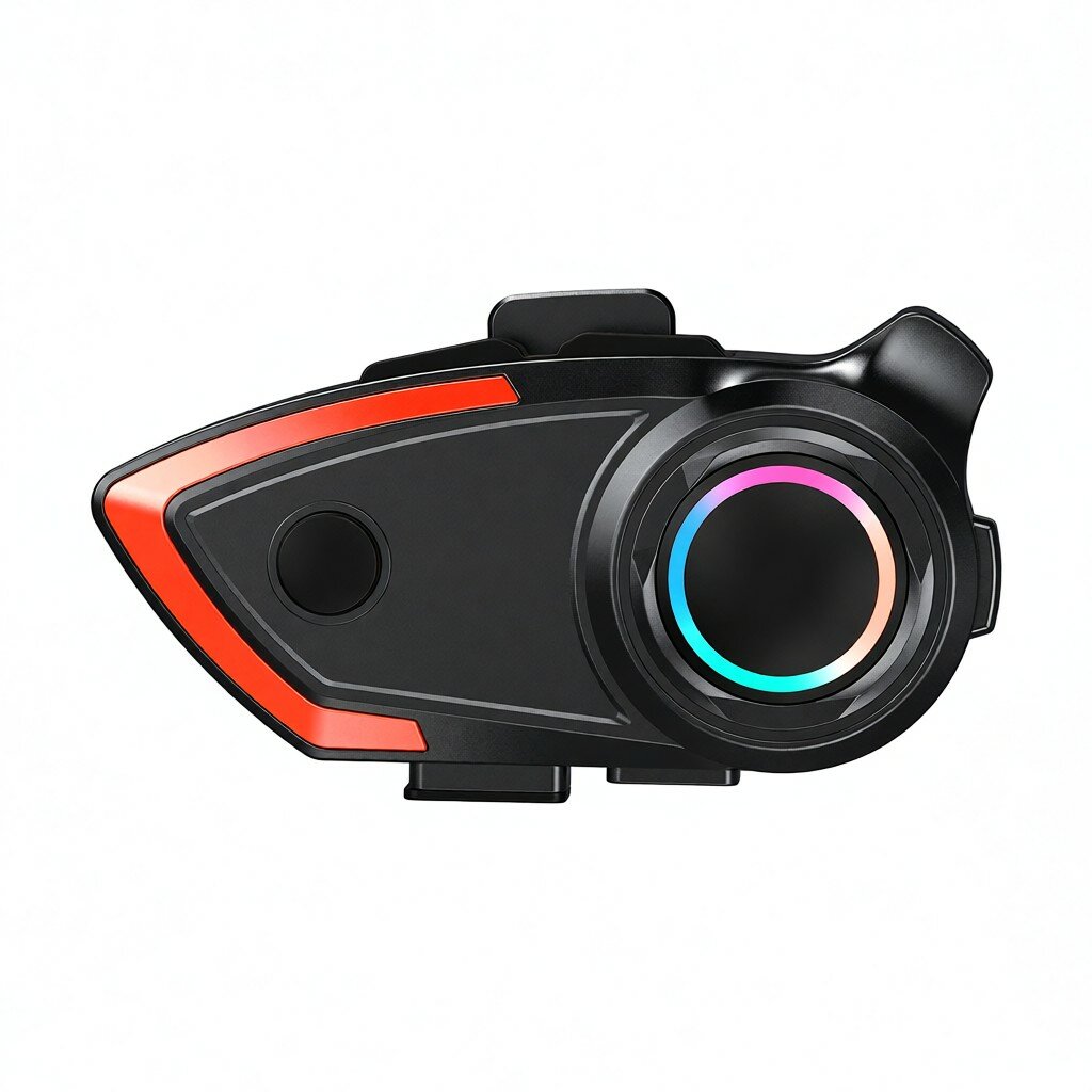 Мотоциклетный гарнитур-интерком BT с микрофоном, совместимый с различными шлемами, чип BT 5.0, встроенный полимерный литий-ионный аккумулятор 3.7V 1000mAh, дальность передачи 10M, время ожидания 300 часов, время разговора 25 часов, время интеркома 15