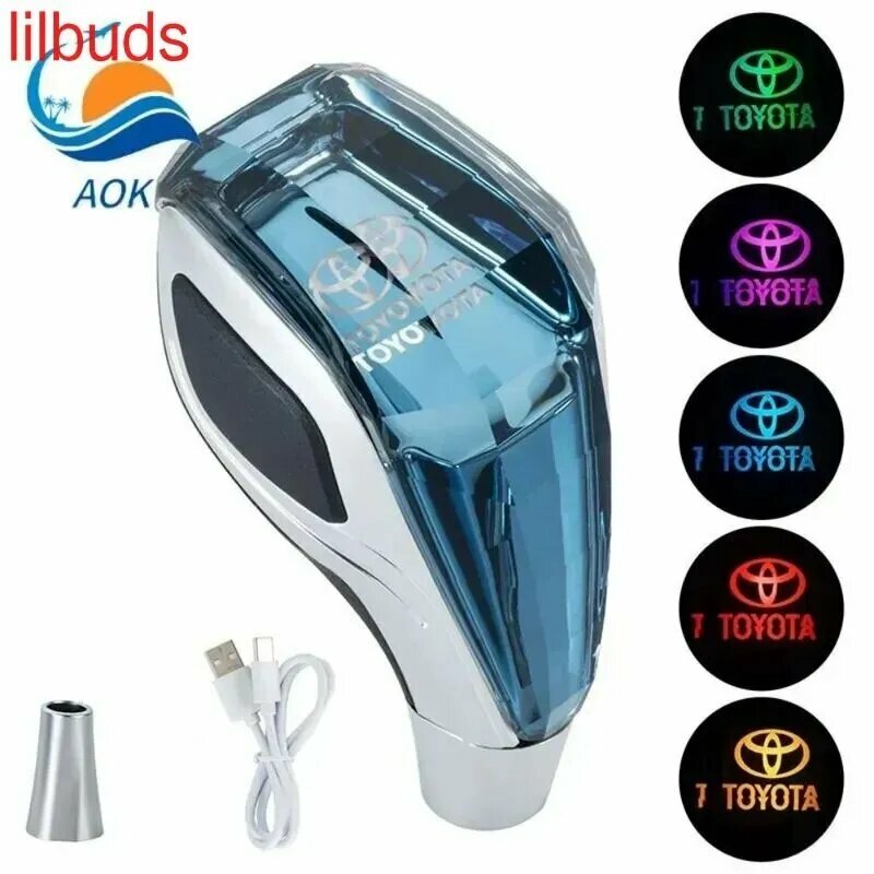 Подзарядный рычаг управления коробкой передач со светодиодным цветным освещением, подходит для модификации Ручка автомобиля, Подходит для моделей Toyota