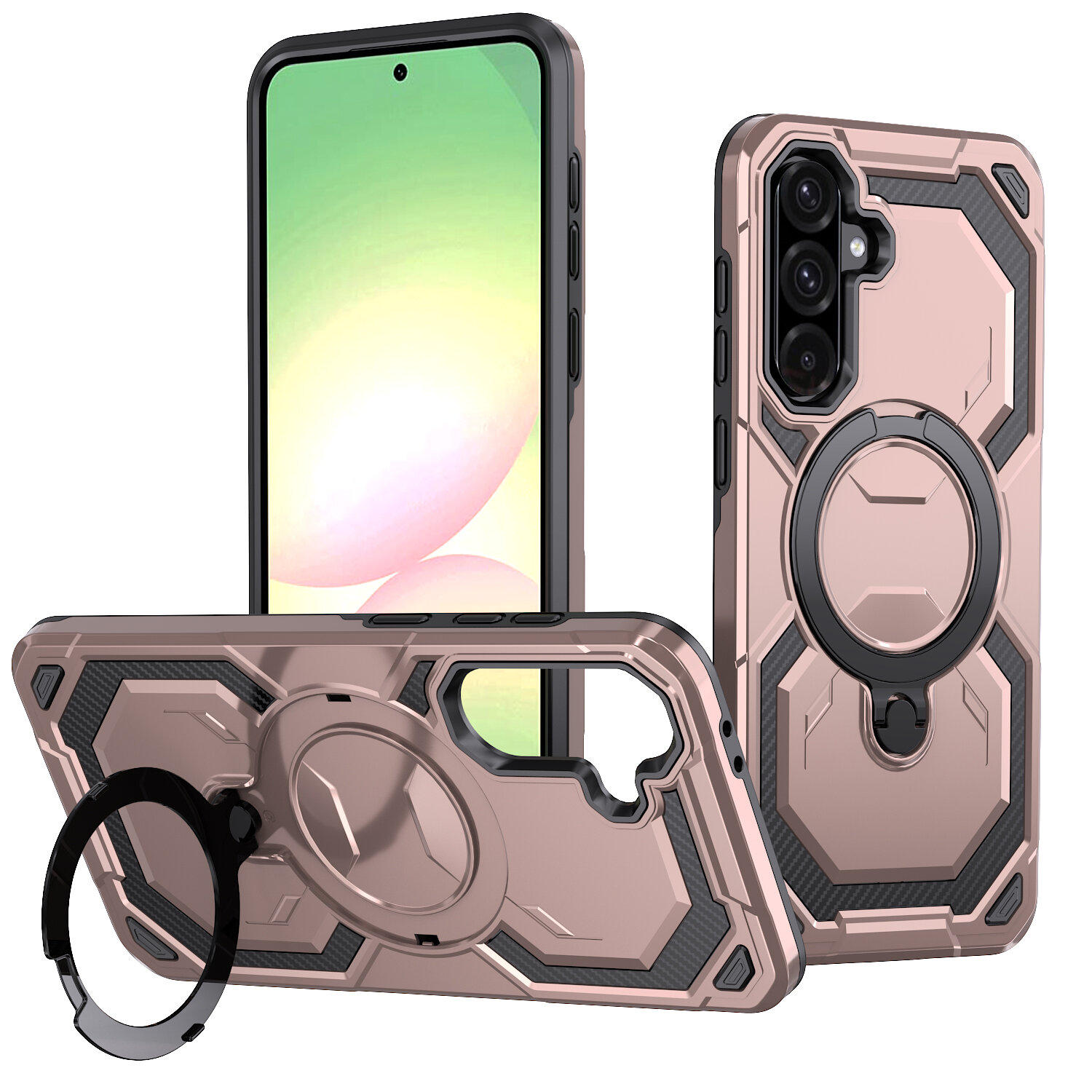 Чехол Для Samsung Galaxy A17 / Самсунг Галакси A16 / Самсунг Галакси F17, soft touch, накладка, поликарбонат (PC), защита камеры, ударопрочный, встроенная подставка, усиленные углы, Samsung,