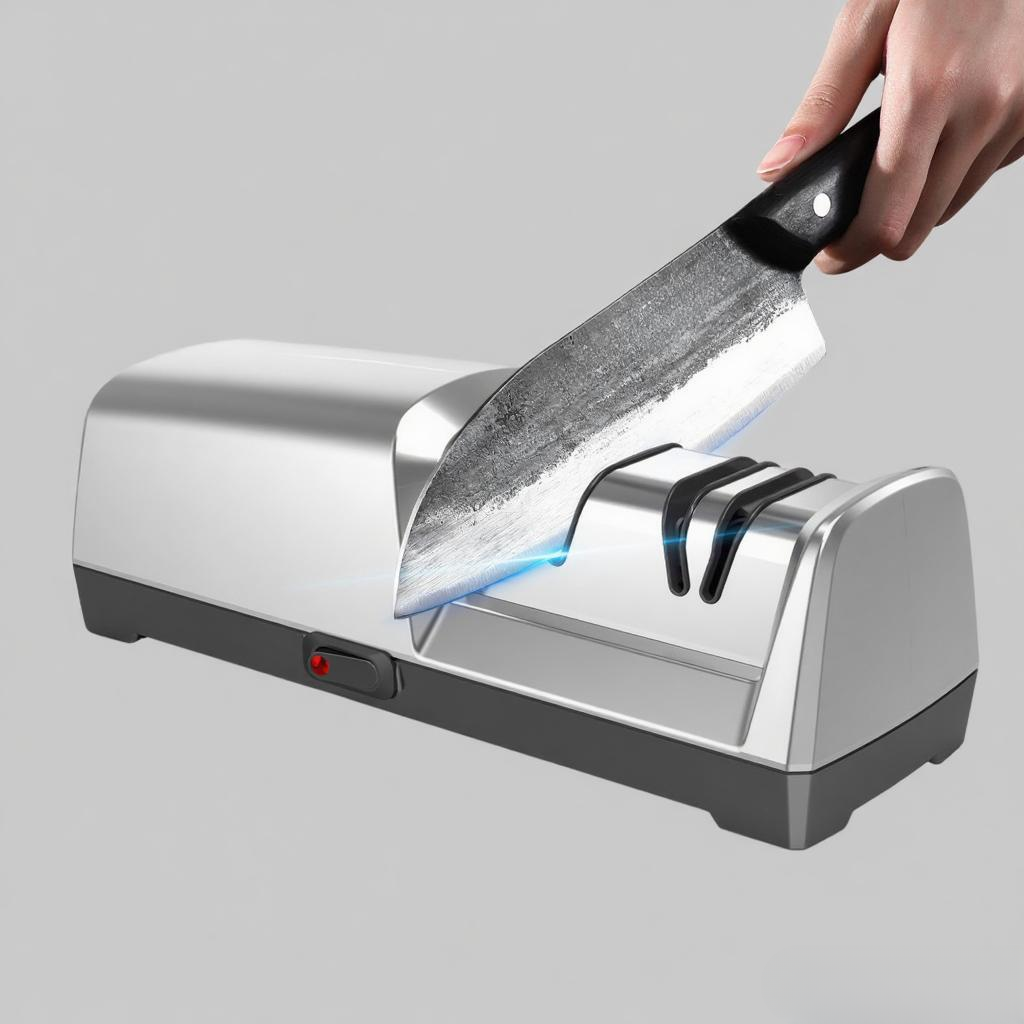 Точилка для ножей электрическая TG2301 15 и 20 градусов 2-ступенчатая система из нержавеющей стали для кухонных ножей с функцией быстроготочивания Silver Black ABS нержавеющая сталь алмаз 280x105x90mm 18W 140mA 2800rpm 70dB 120# алмаз 600# алмаз 1000#