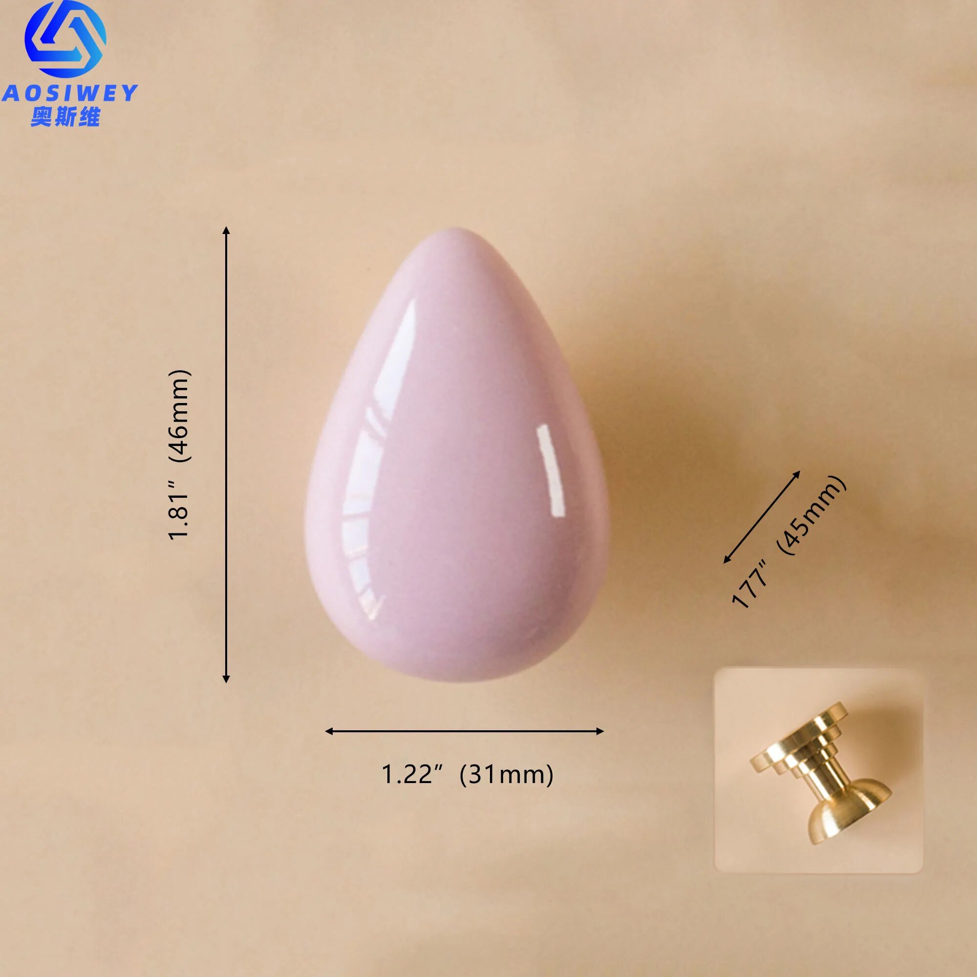 Керамические крючки для одежды, набор из 1 штуки Розовый, Pink with base