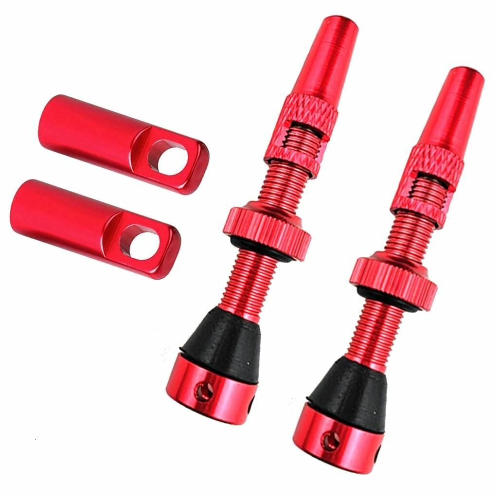 Велосипедные ниппели 60 мм для бескамерных колёс, красный