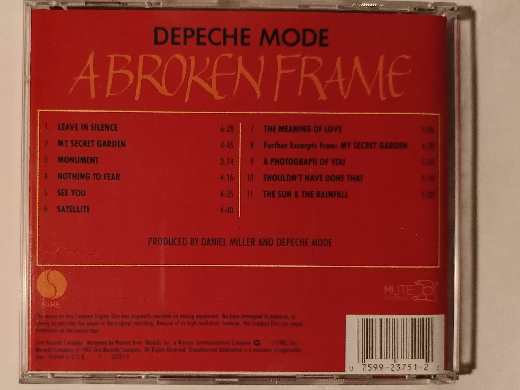 Depeche Mode - A Broken Frame (1CD-Аудио, Russia, VG/VG) — фото 1