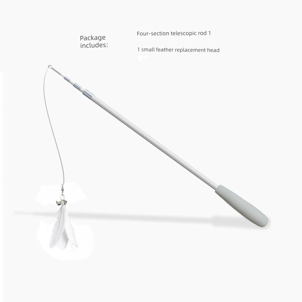 Длинная палочка для дратья кошек, длинная удочка, выдвижная удочка для кошек, 4 секции 1.8m сменная головка с перьями