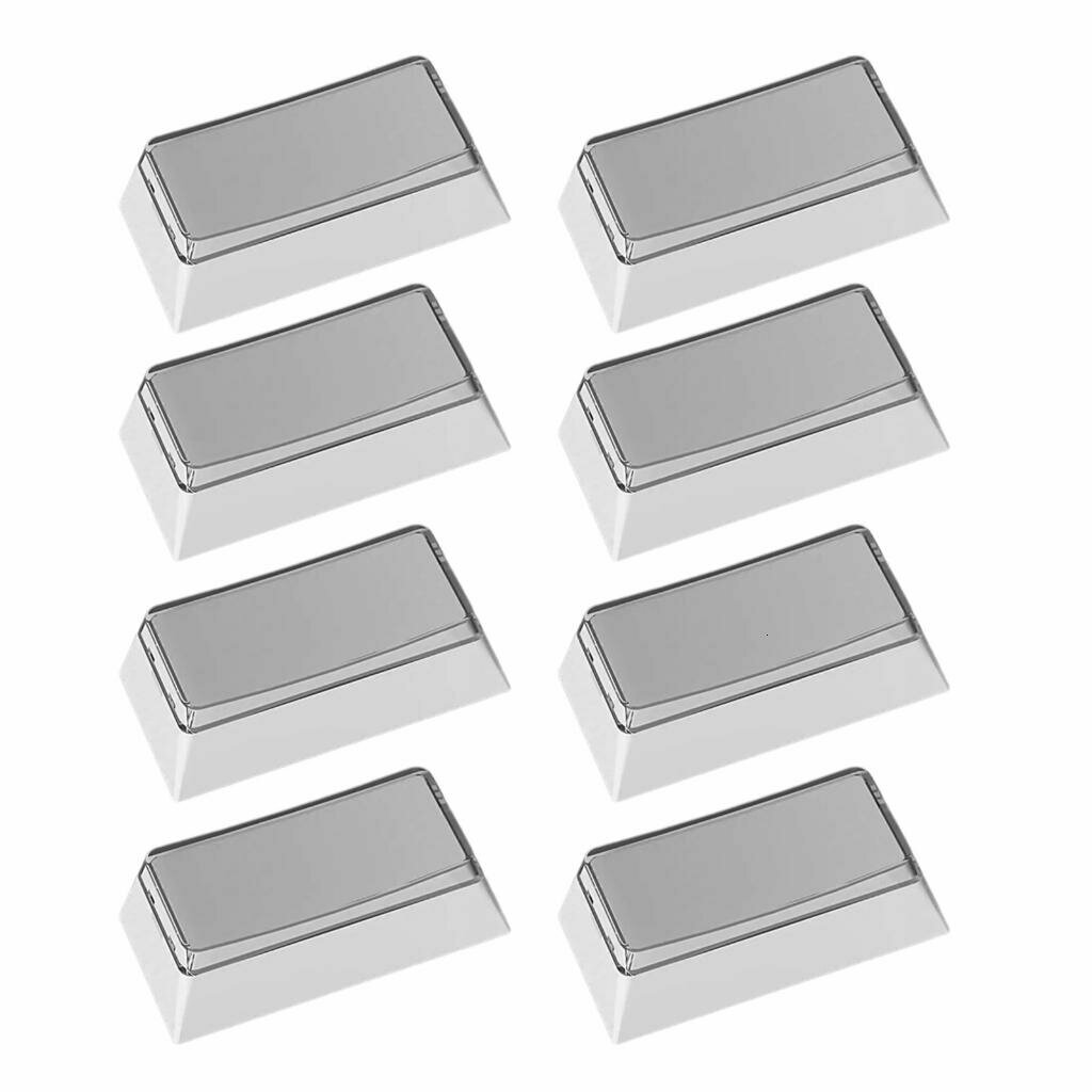 8Pcs PBT Кейкапы 2U, Белый