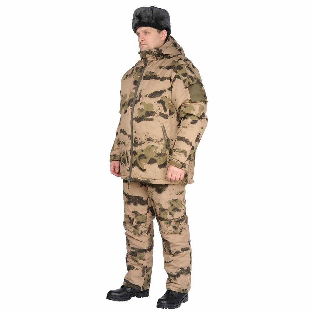 Костюм зимний (форма одежды) уставной военный полевой ВНГ Росгвардии, камуфляж зеленый мох. Куртка / бушлат и штаны / ватники в комплекте.