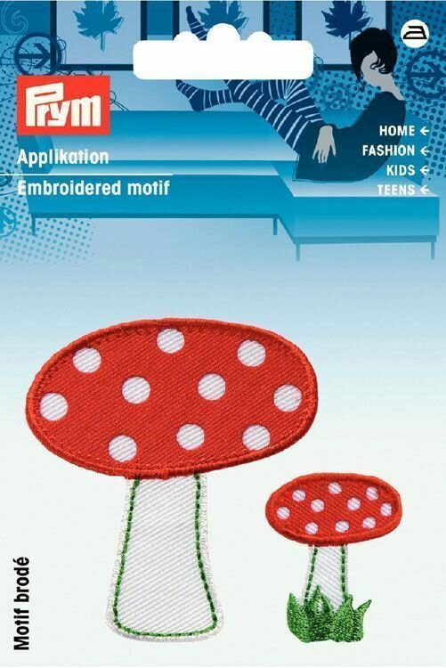 Термоаппликации "Мухомор", 2шт в упаковке, 5,2х5,8; 3х2,9см, PRYM 924214