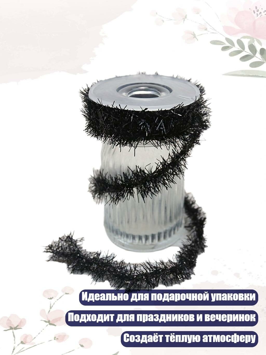 Цветные проволочные гирлянды 1,5/2,8 м, 2,8 метра черного цвета