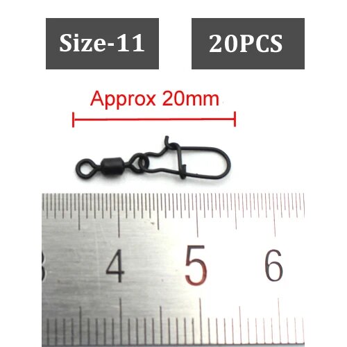 20 шт, вращающийся поворотный крючок для ловли карпа, соединительный штифт для карповой установки, подшипник, вращающийся поворотный крючок, защелкивающийся зажим, аксессуары для рыбалки