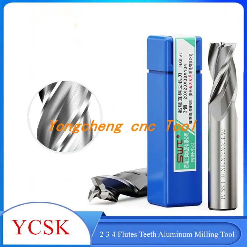 Концевые фрезы Высокоточный резак по металлу HSS-AL D1-32 мм 2 3 4 канавки Зубья Алюминиевый фрезерный инструмент Ключевой фрезерный инструмент 4F, 10