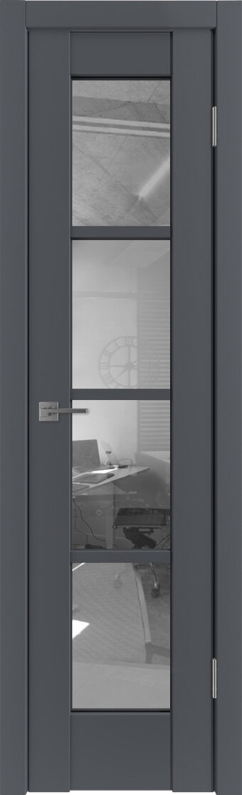 ЕР 1 Эмалекс графит Мираж (прозрачное стекло) 400*2000 (дверное полотно)