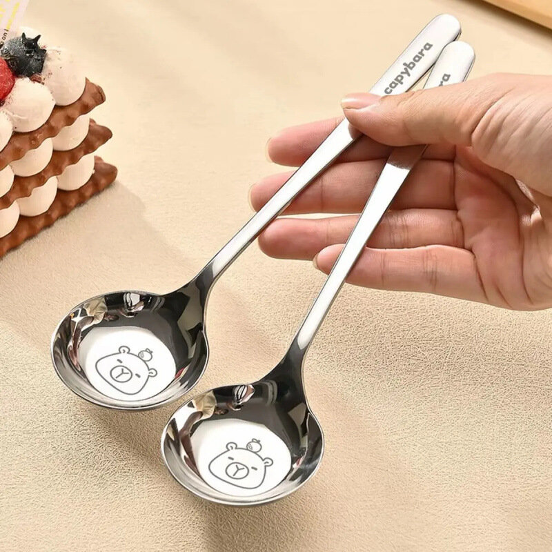 Ложка из нержавеющей стали Bala, пищевая, с длинной ручкой, глубокая суповая ложка для домашнего и личного использования, глубокая ложка для еды.