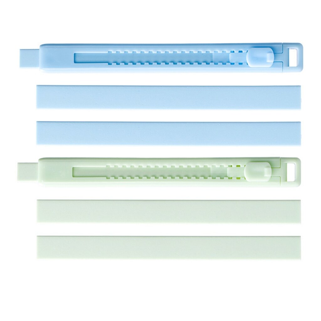 2шт Раздвижные Выдвижные Ластики для Карандашей с 4 Заправками Двухтактный Резиновый Ластик Легко Стирающийся для Ежедневного Письма Рисования