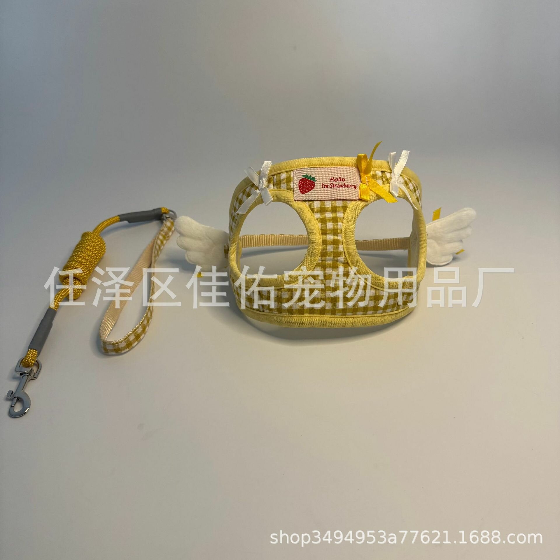 Собачья ошейник-пояс с защитой от вырывания для мелких пород — поводок для той-терьера и померанца Цвет：ЖелтыйРазмер