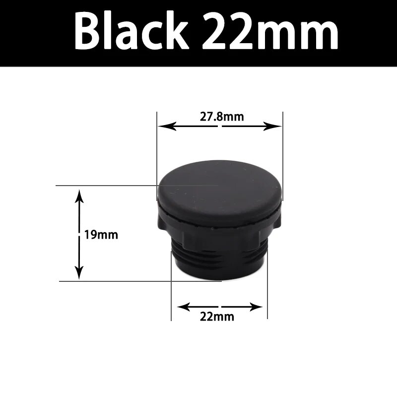 Пластиковые заглушки для отверстий 22х16 мм 10 Шт, 22mm Black