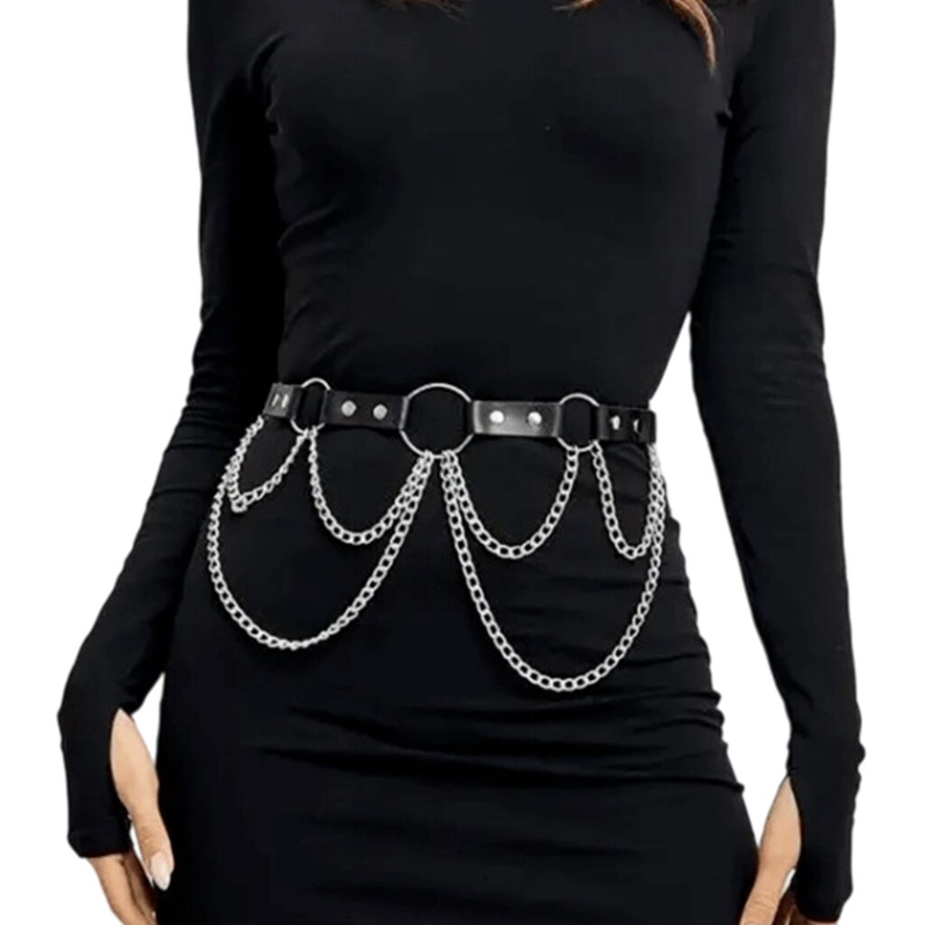 Панк-цепочка на талию горячая девушка в ночном клубе, бар, костюм для выступления, сексуальная цепочка на талию