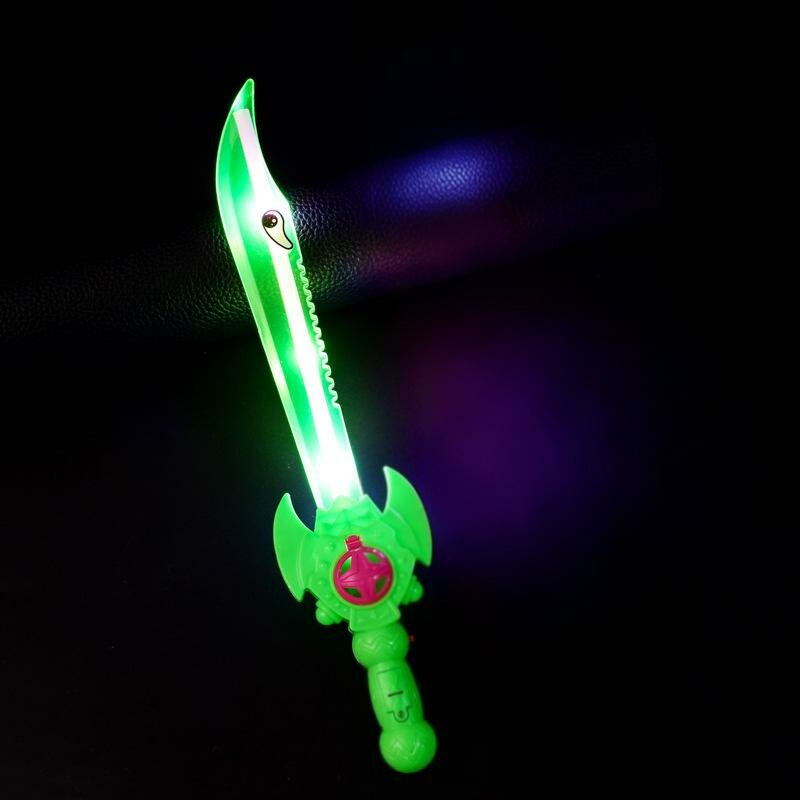 Уличные ларьки, ночные рынки, горячее, музыка, светящиеся мечи, звук и свет, акульи мечи, длинные мечи, LED мигающие детские игрушки Мигающий акульи нож (звук + свет)