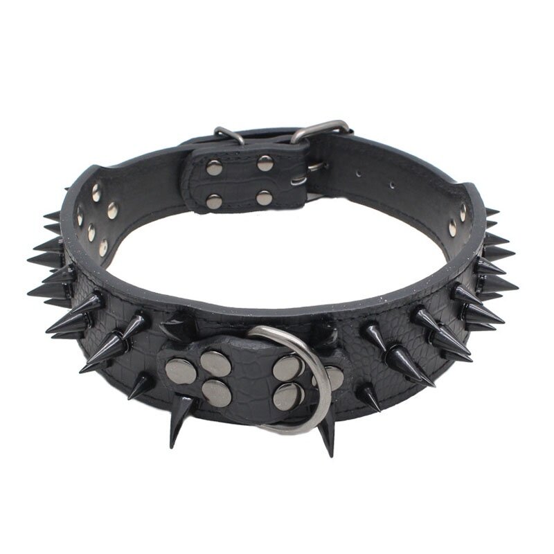 Вечный черный ошейник для собак с шипами и заклепками, черный, размер S, 5*56 см