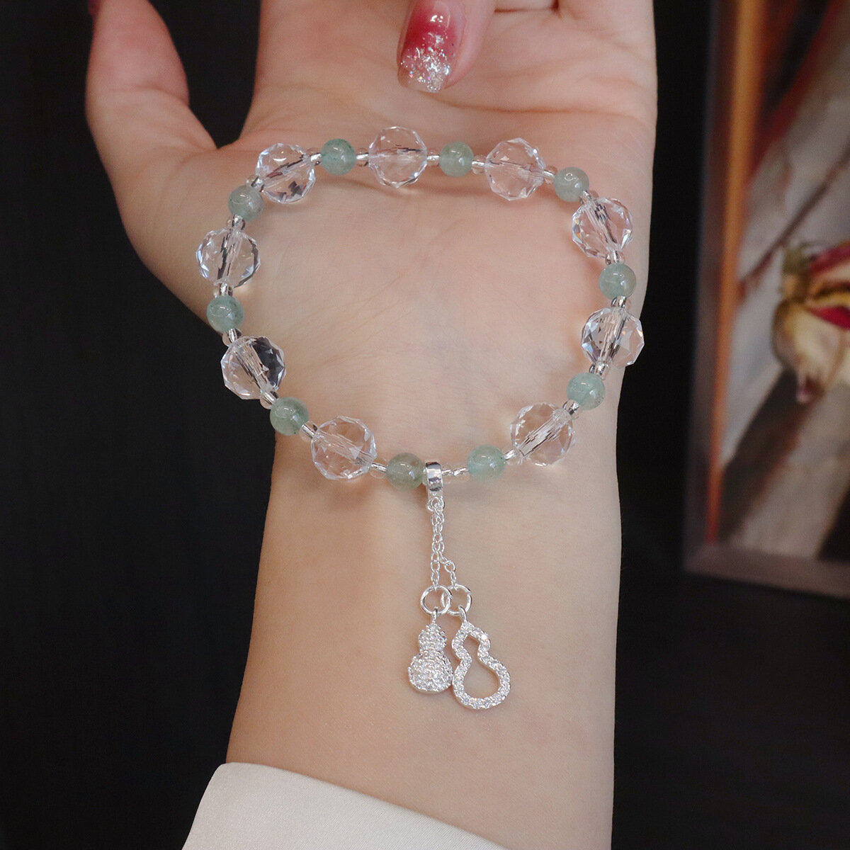 YM Mall Браслеты из катая и серого лунного камня, приносят гармонию и красоту