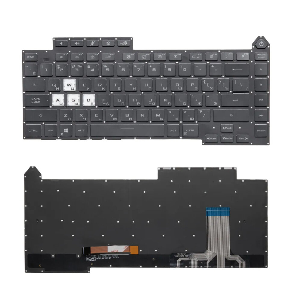 Клавиатура для ASUS ROG Strix G15 G513 G513Q G513QR G513QE G513I G513IM G513IE G513IC G513R G513RC G513RM G513RW с RGB подсветкой
