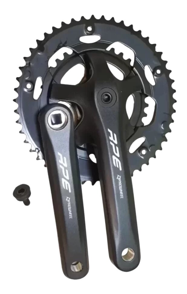 Система Prowheel RPE-421, 2x8/2х7 скоростей, 34-50T, 175 мм, Road, черная под квадрат