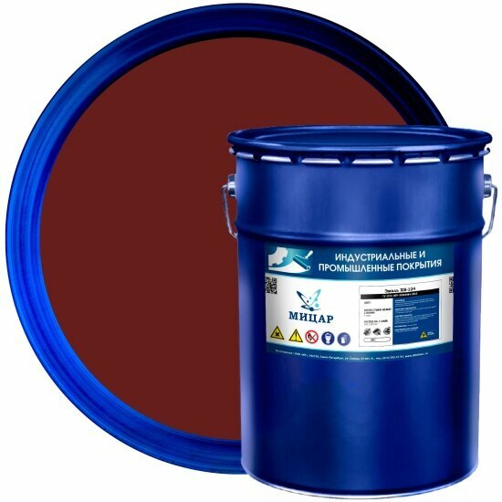 Эмаль Мицар ХВ-124, 20 кг, красно-коричневая