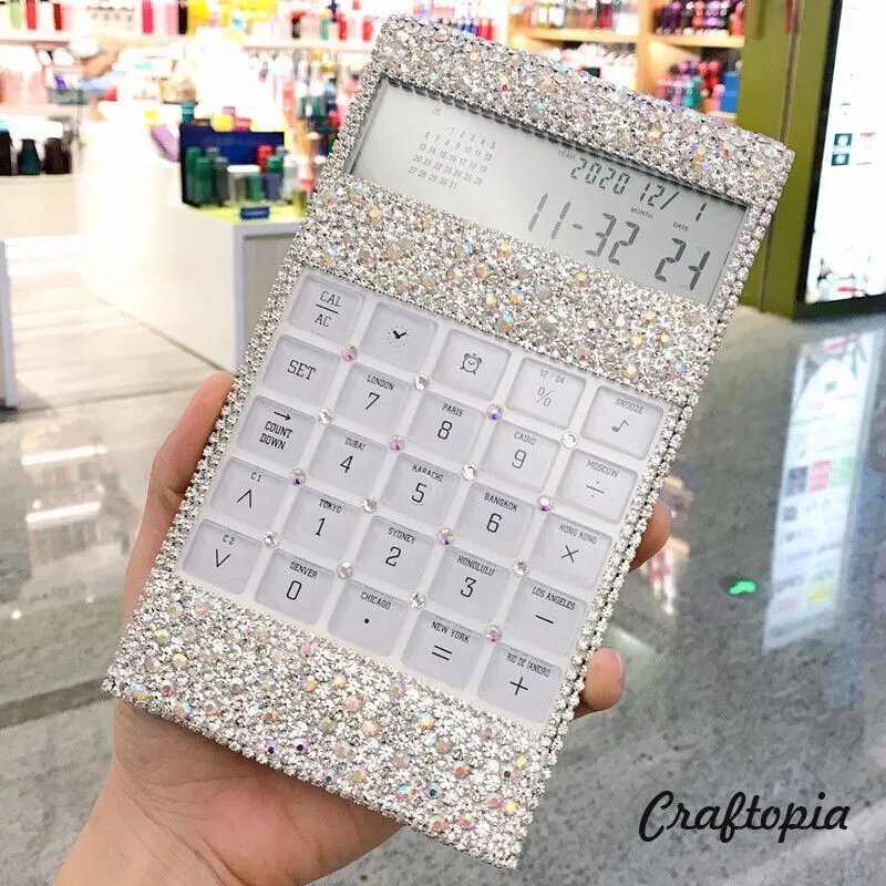 Калькулятор Со Стразами, Стандартный Настольный С ЖК-Дисплеем