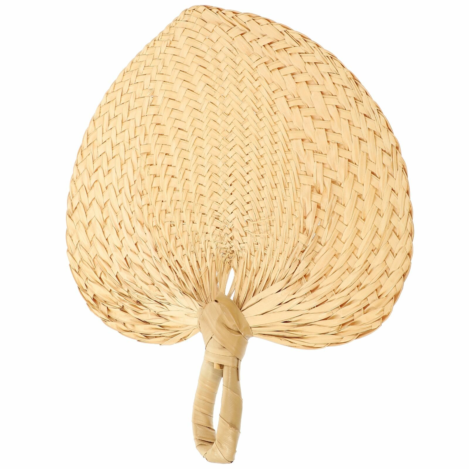 Веер из бамбука ручной работы, плетёный, хаки, для декора и летнего использования