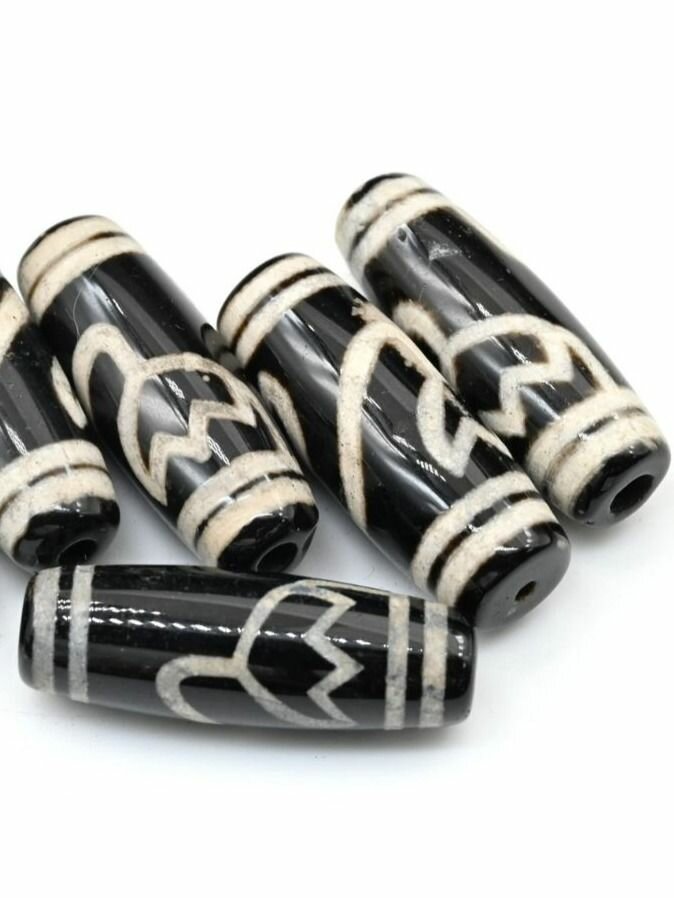 Бусина Дзи / Лотос/ Агат / 1 шт